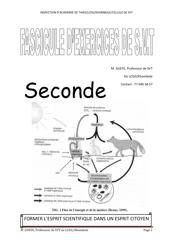 Liste de Fichiers PDF pour la 2nde S - Monsieur TALL